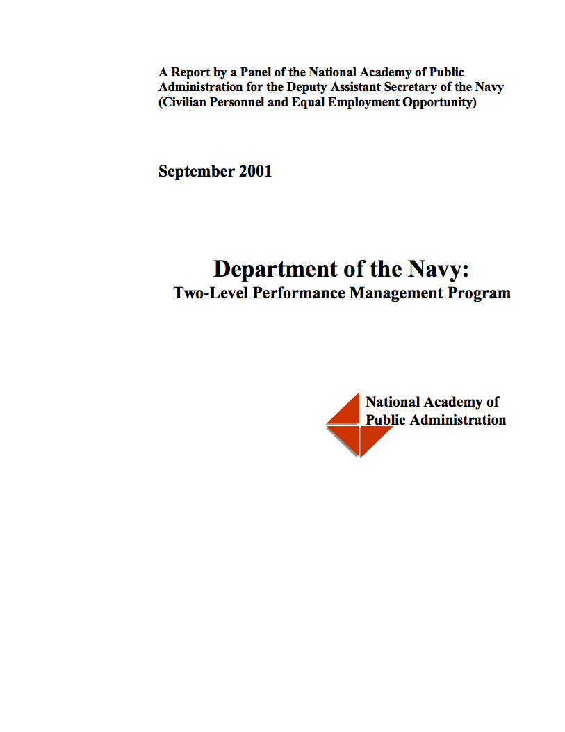 Department of the Navy: Two-Level Performance Management Program ...